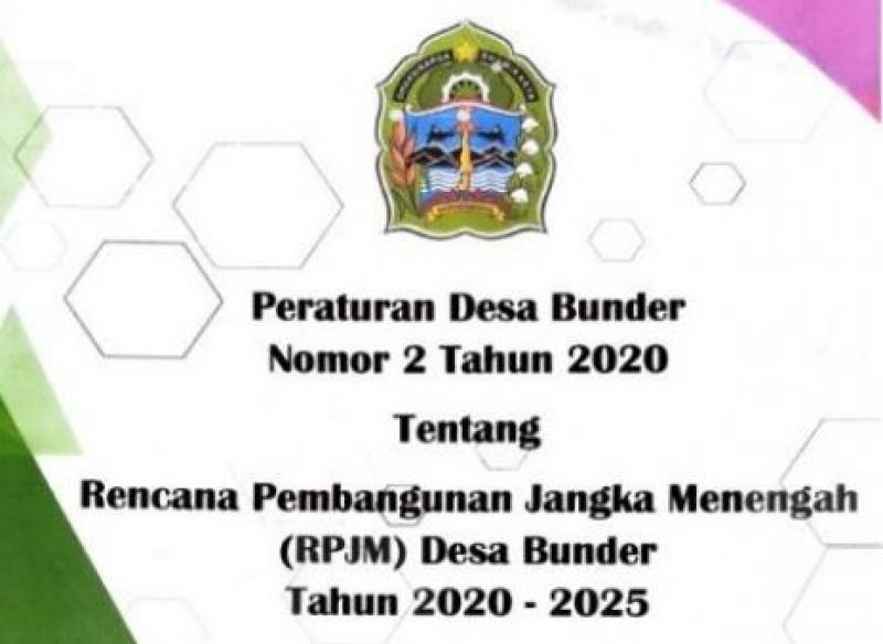 PERATURAN DESA BUNDER NOMOR 2 TAHUN 2020 TENTANG RPJMDESA TAHUN
